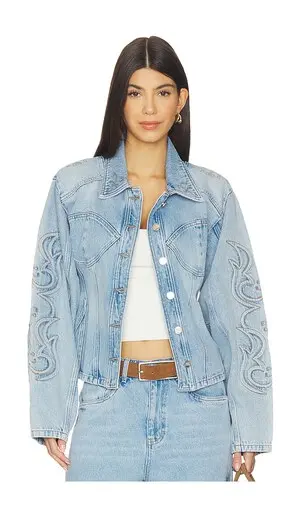 GESTUZ X Barbie Stacie Embroidered Denim Jacket
