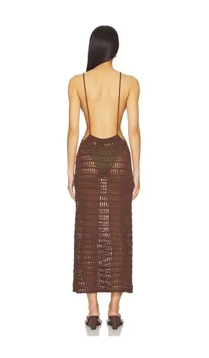 HAIGHT. Long Pipa Knit Dress - Brown