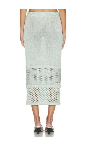 DODIEE Metallic Crochet Maxi Skirt
