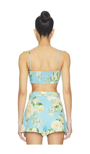 Hemant & Nandita Strapless Bandeau Top With Floral Print