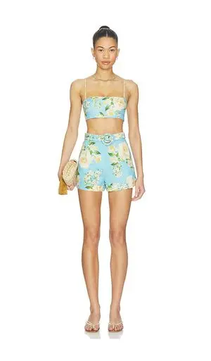 Hemant & Nandita Strapless Bandeau Top With Floral Print