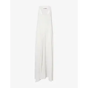 ST. AGNI Scoop-neck Relaxed-fit Jersey Maxi Dress - Silver