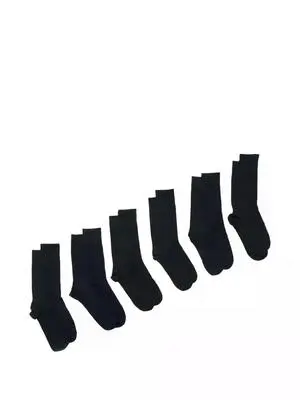 CDLP Logo Print Ribbed Cuff Socks - Blue