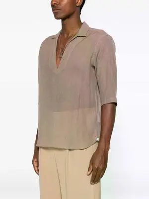 Tagliatore Semi-sheer V-neck Shirt