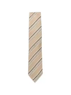 LARDINI Striped Neck Tie - Neutrals