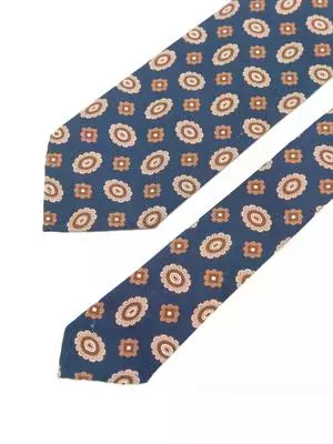 LARDINI Patterned Neck Tie - Blue
