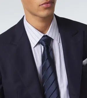 Charvet Striped Silk Jacquard Tie - Blue