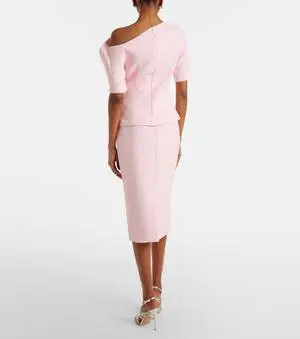 Safiyaa Hokuku Crepe Pencil Skirt