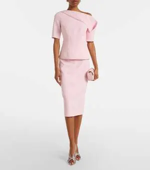 Safiyaa Hokuku Crepe Pencil Skirt