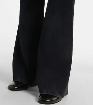 Stouls Suede Flared Trousers - Blue