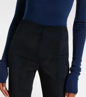 Stouls Suede Flared Trousers - Blue