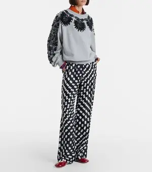 Dries Van Noten Embellished Cotton Jersey Sweatshirt