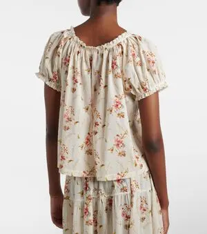 DÔEN Frederica Floral Cotton Top - Multicoloured
