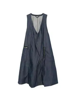 Comme Des Garçons Zip-pocket Sleeveless Dress - Blue