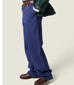 Miu Miu Cotton Gabardine Straight Leg Trousers