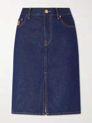 BLAZÉ MILANO Denim Midi Skirt With Front Slit