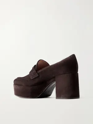 GIANVITO ROSSI Jenna 35 Suede Platform Pumps - Brown