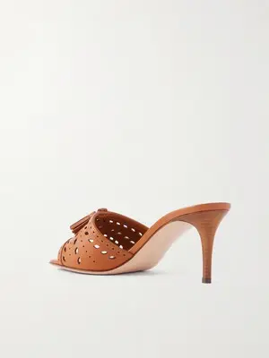 GIANVITO ROSSI 70 Laser-cut Leather Mules