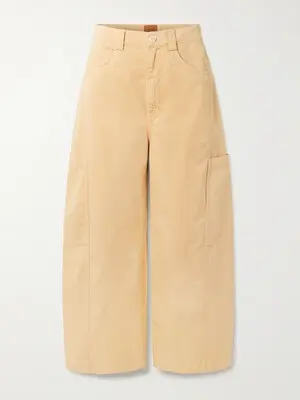 JAMIE HALLER The Crop Painter Mid-rise Wide-leg Jeans - Yellow