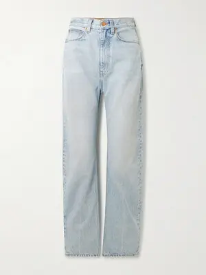 JAMIE HALLER The Fan Mid-rise Wide-leg Jeans - Blue