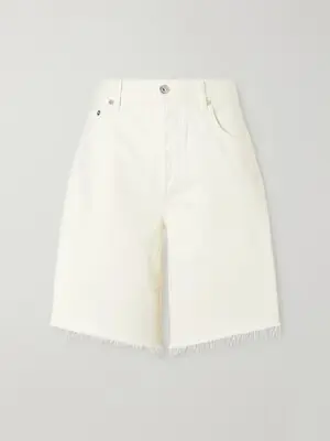 Citizens Of Humanity Ayla High-rise Wide-leg Denim Shorts - Neutrals