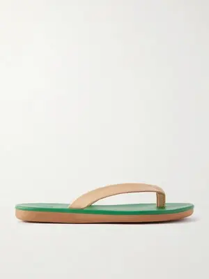 ANCIENT GREEK SANDALS Saionara Leather Flip Flops - Green