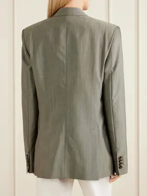 Stella McCartney Tropical Double-breasted Wool And Silk-blend Blazer