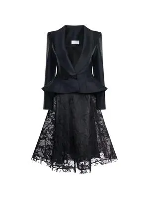 ARAFTU Peplum Lace-patterned Gown