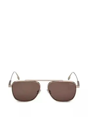 Zegna Square-frame Sunglasses - Brown
