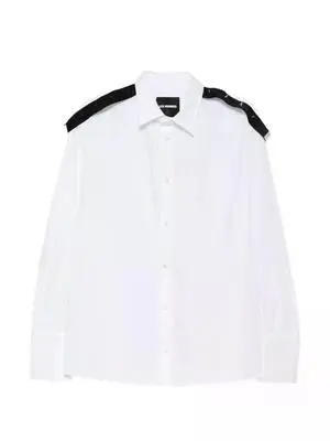 LES HOMMES Stud-embellished Shoulder-strap Shirt