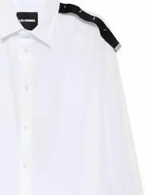 LES HOMMES Stud-embellished Shoulder-strap Shirt