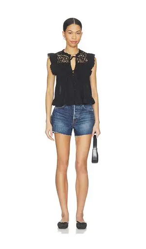 Heartloom Rayna Gauze Top With Swiss Dot Detailing