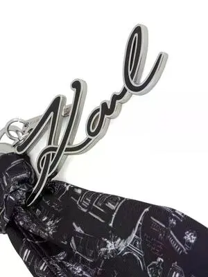 Karl Lagerfeld Graphic-print Logo-plaque Keyring