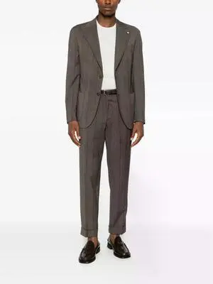 LUIGI BIANCHI MANTOVA Pinstripe-pattern Suit - Brown