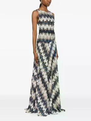 Missoni Zigzag Pattern Open-back Maxi Dress