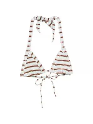 Frankies Bikinis Taite Thermal Striped Bikini Top - Blue