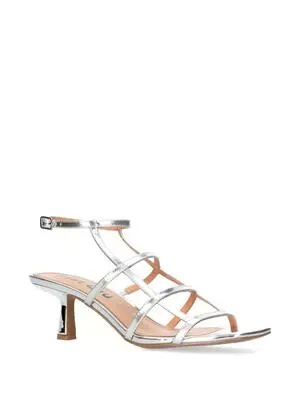 BIBI LOU Tone Multi-strap Kitten Heel Sandals - Silver