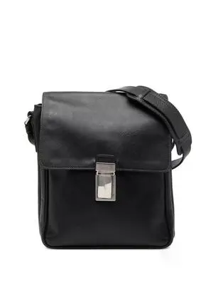 Prada Saffiano Travel Messenger Crossbody Bag - Black