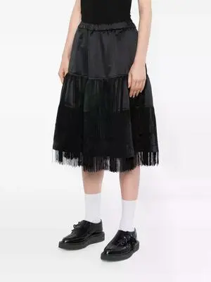 Comme Des Garçons Tiered Fringe Skirt - Black