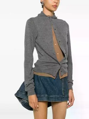 AUGUST BARRON Layered-design Buttoned Cardigan