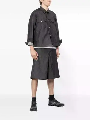 Comme Des Garçons Wide-leg Denim Shorts - Blue