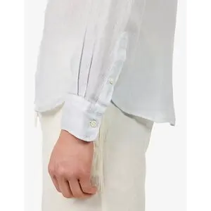 120% Lino Long-sleeve Contemporary Fit Linen Shirt
