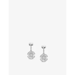BVLGARI Fiorever 18ct White-gold And Diamond Hoop Earrings - Silver