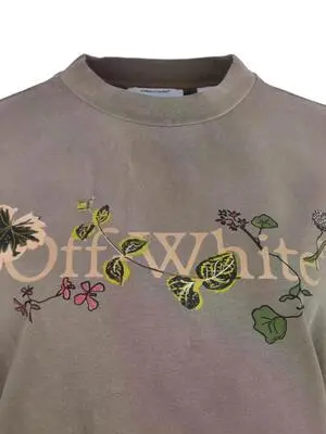 Off-White Floral-print Logo T-shirt - Neutrals