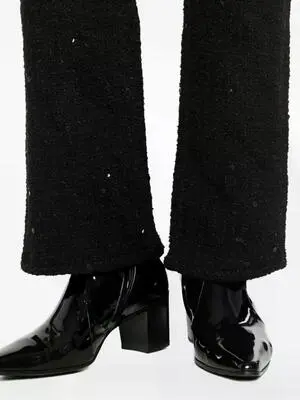 ERNEST W. BAKER Sequin-embellished Bouclé-knit Flare Trousers