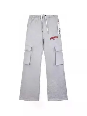 PURPLE BRAND Heather Jersey Crackle Cargo Trousers