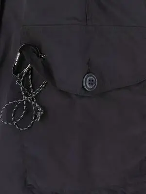 AND WANDER Belted Cargo Shorts - Black