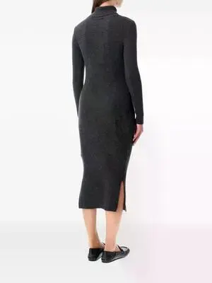 SESSUN Shimalong Ribbed-knit Buttoned Dress