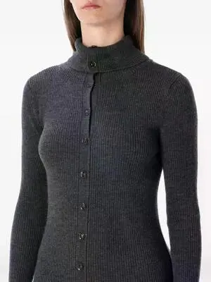 SESSUN Shimalong Ribbed-knit Buttoned Dress