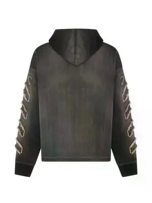 Off-White Diagonals Frayed Hoodie - Grey